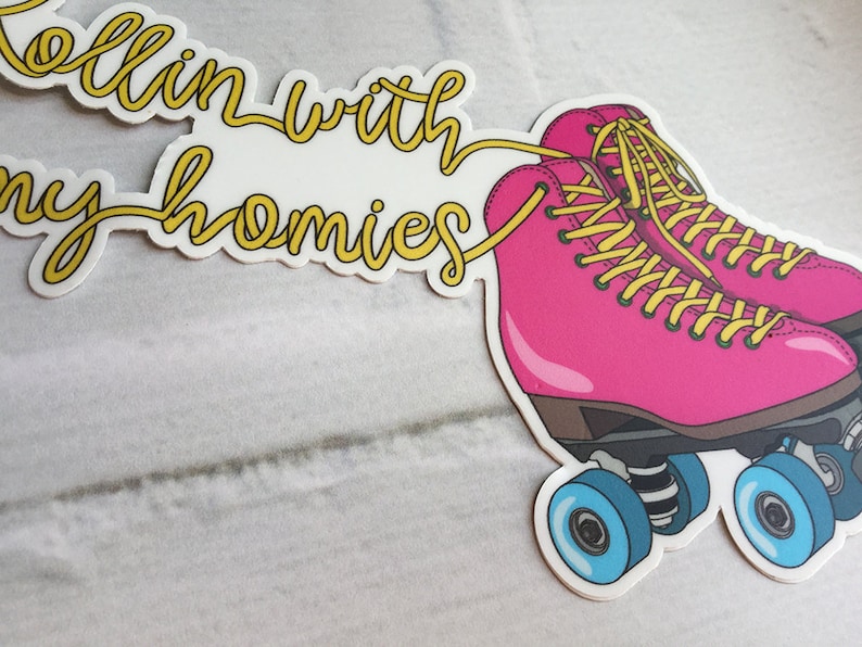 Rollin With My Homies Roller Skating Vinyl Sticker Decal | Etsy