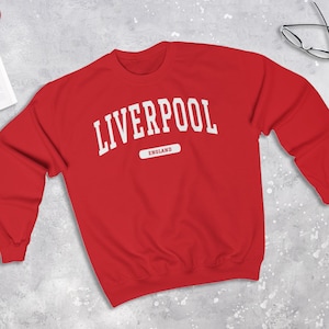 Liverpool England College Style Sweatshirt, Liverpool Sweater - Etsy