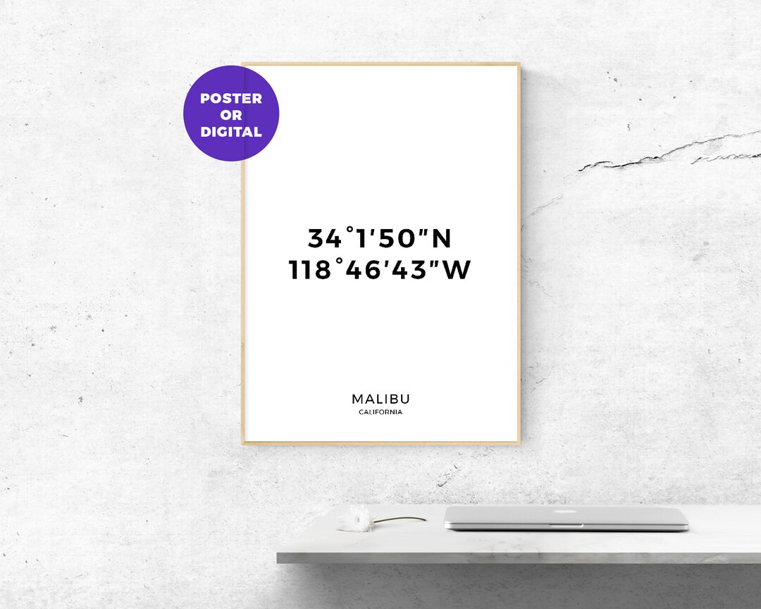 Personalized Coordinates Poster, Custom Coordinates Wall Art ...