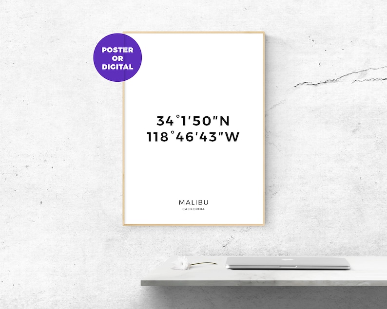Personalized Coordinates Poster, Custom Coordinates Wall Art ...