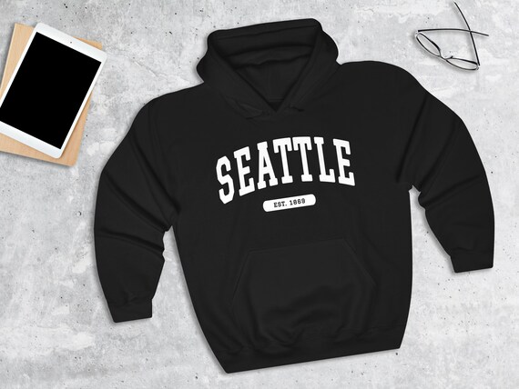 Seattle 1869 College Hooded Sweatshirt | Etsy
