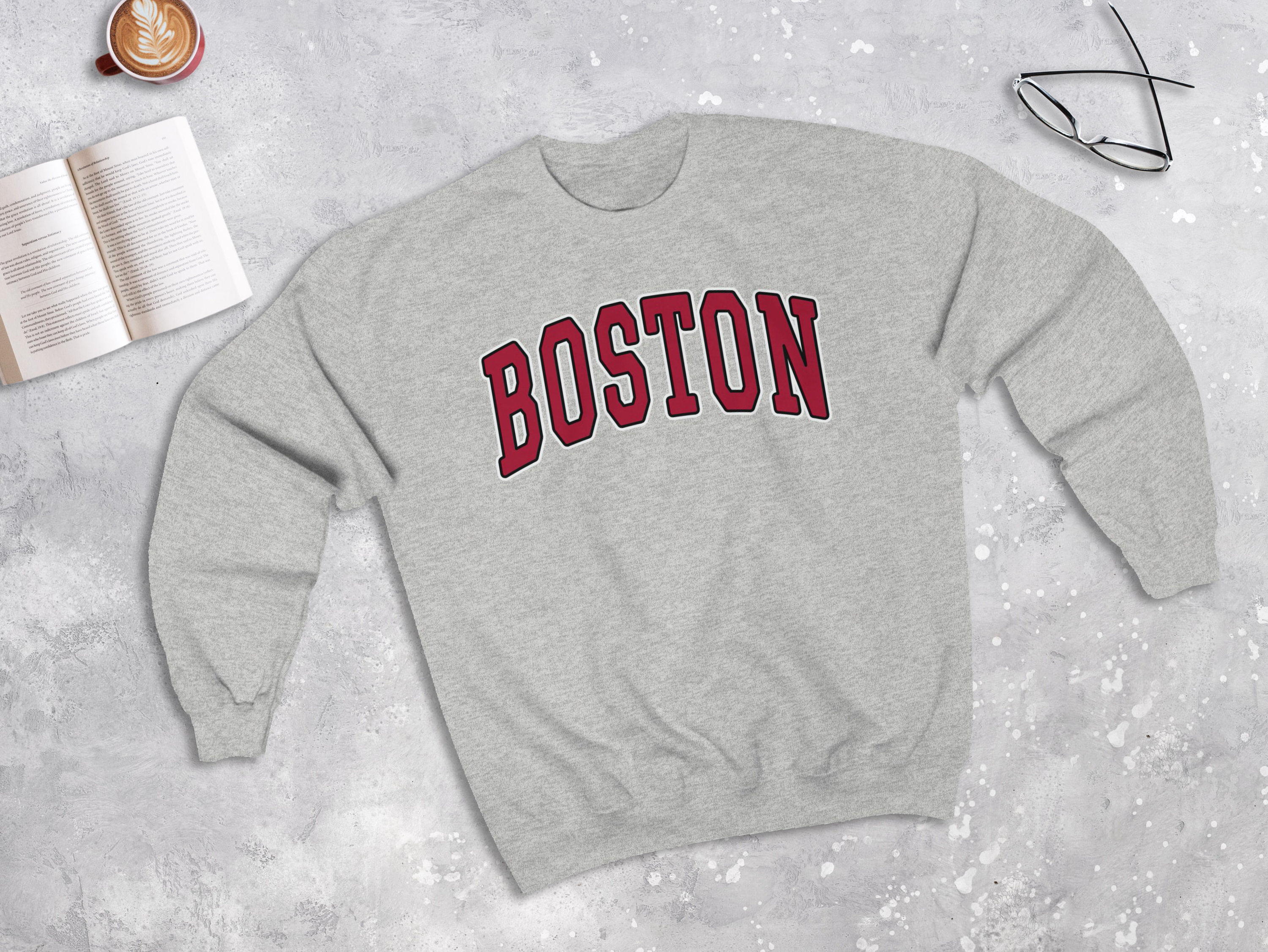 Boston Red College Style Sweatshirt | Etsy