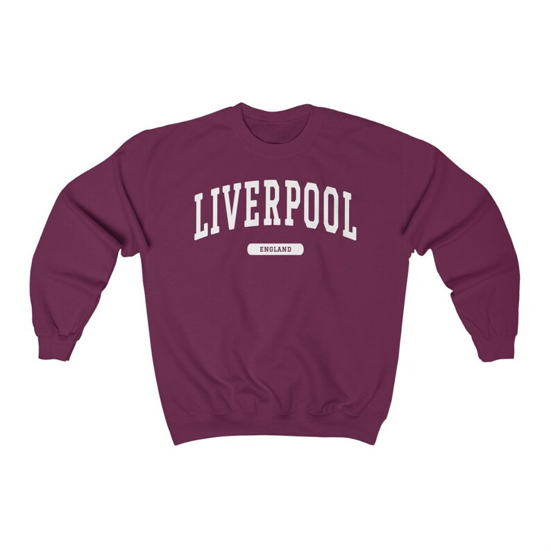 Liverpool England College Style Sweatshirt Liverpool Sweater - Etsy