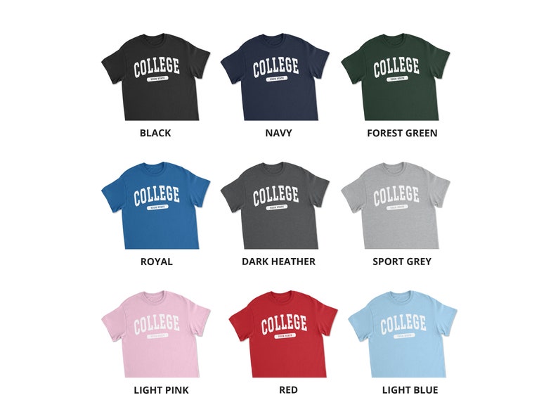 Custom Personalized College Style T-shirt Customized T-shirt - Etsy