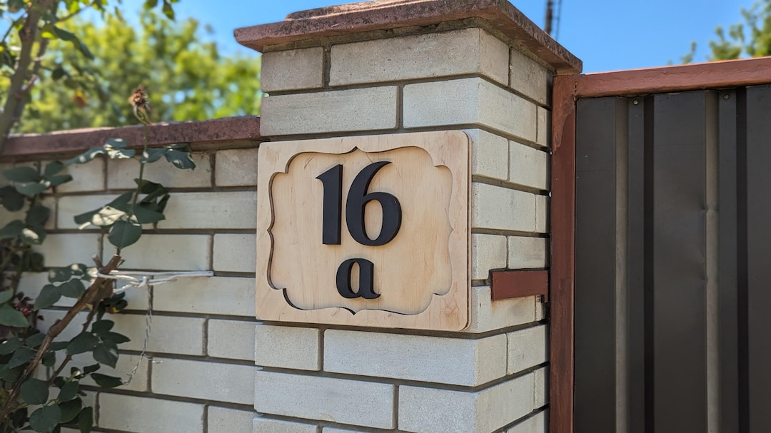 Custom House Number Sign | Modern Address Plaque | Laser Cut Wooden ...
