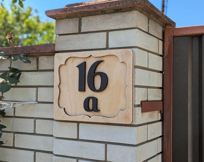 Custom House Number Sign | Modern Address Plaque | Laser Cut Wooden ...