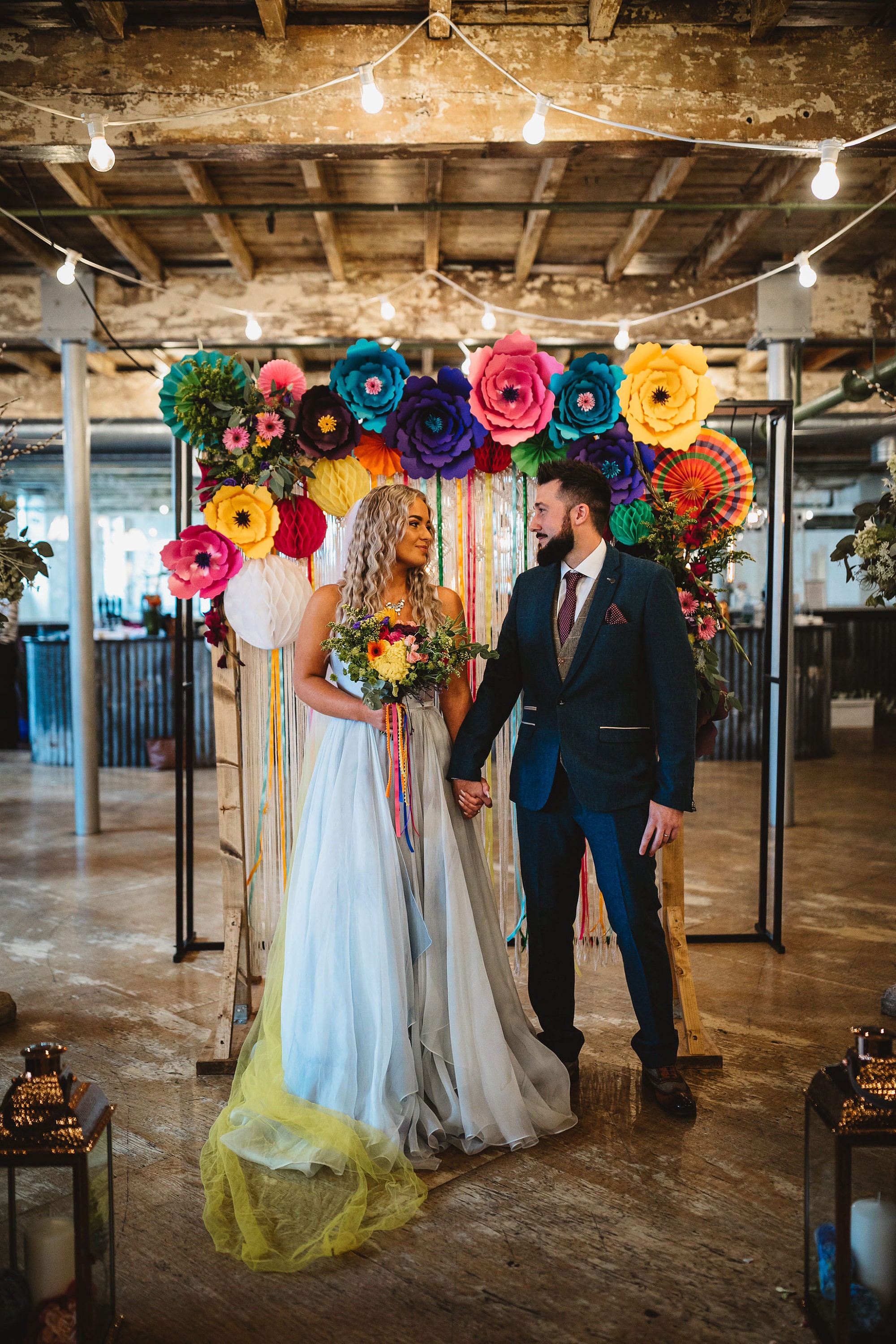 Yellow & White Ombré Veil Bright Bridal Veil Colourful - Etsy