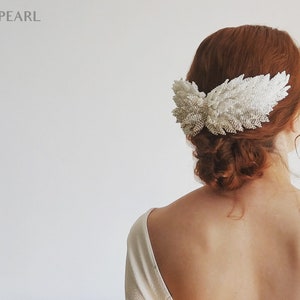 Wings Bridal Headpiece | Silver Fascinator | White Feather Embellished ...
