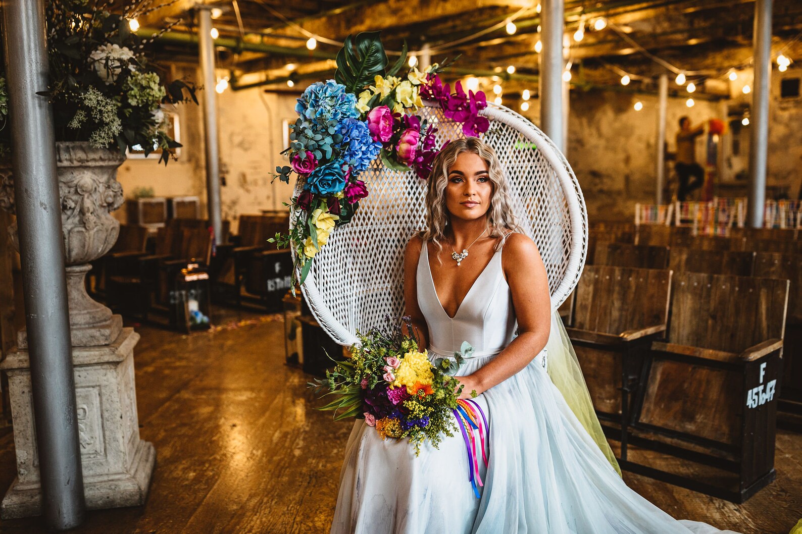 Yellow & White Ombré Veil | Bright Bridal Veil | Colourful Wedding Veil ...