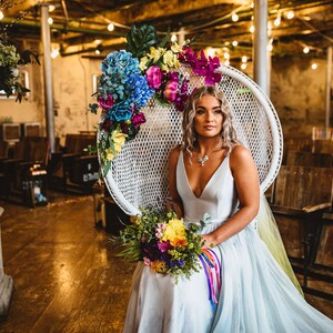 Yellow & White Ombré Veil | Bright Bridal Veil | Colourful Wedding Veil ...