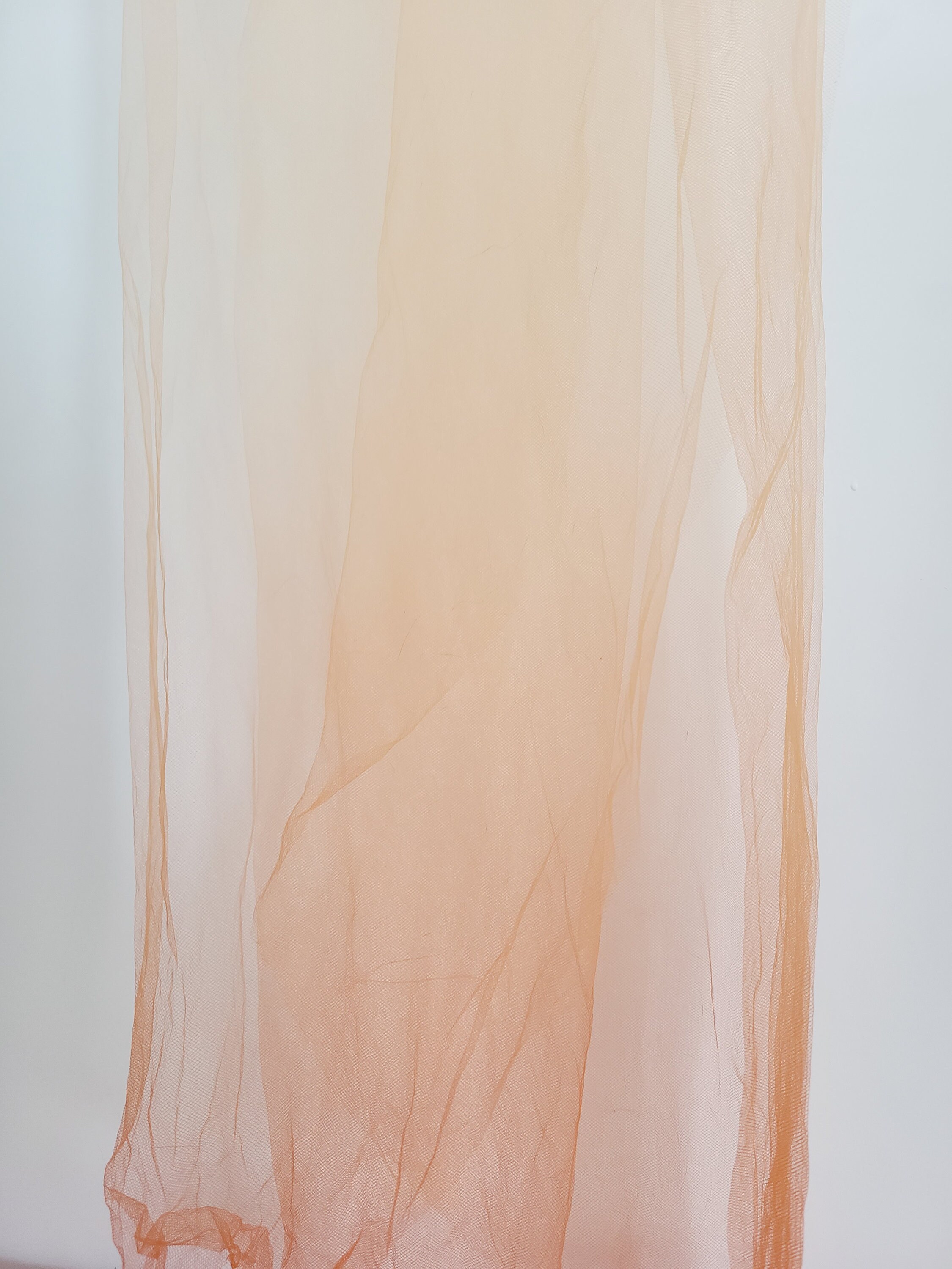 Orange Ombré Chapel Length Veil Colourful Bridal Veil Color Wedding ...