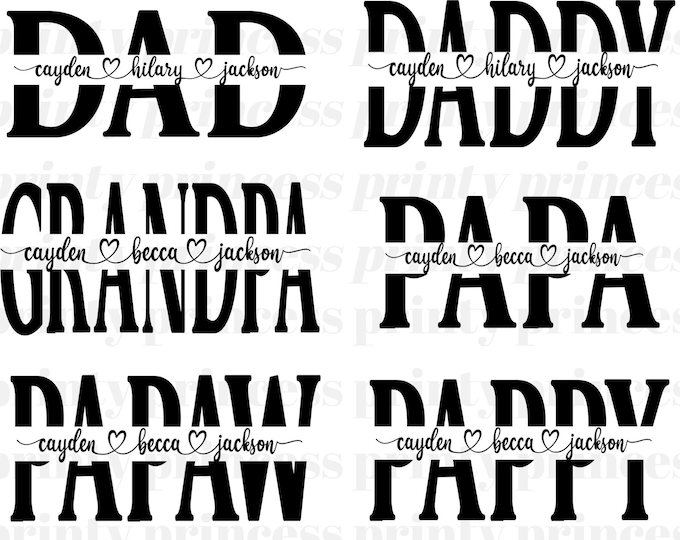 Dad SVG Bundle, Father Svg, Father's Day Svg Bundle, Dad Split Name ...