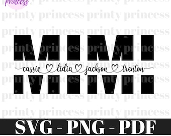 Mimi SVG, PNG, PDF Split Mimi Frame Svg, Mother's Day Svg, Mom Cut File ...