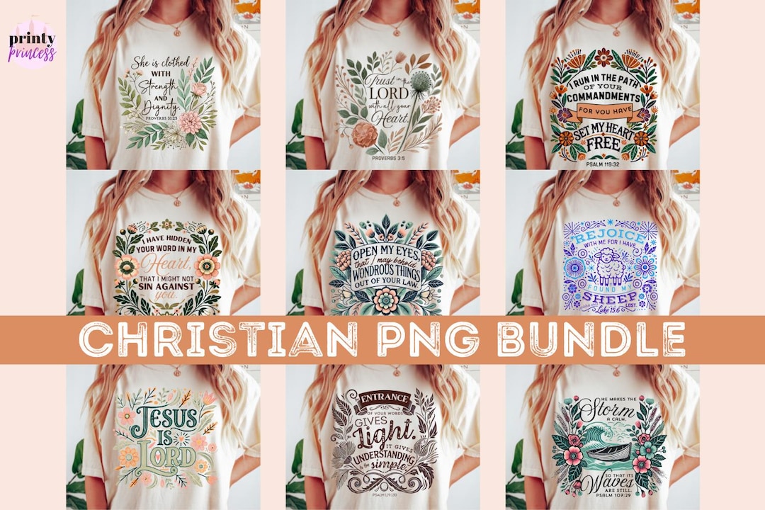9 Christian Boho Floral PNG Designs | Inspirational Bible Verse Quote ...
