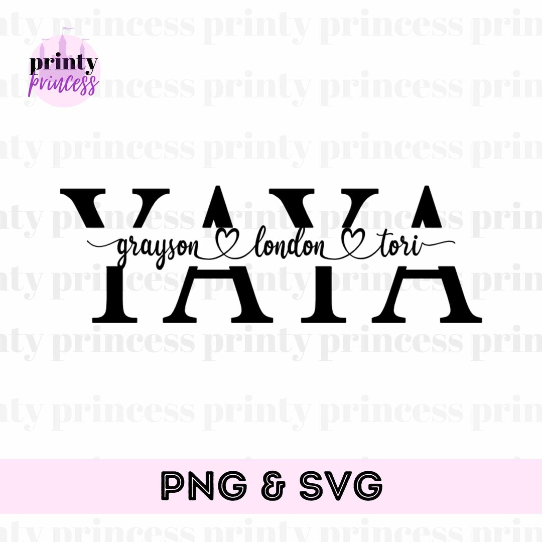 Yaya SVG, PNG, Split Yaya Frame Svg, Mother's Day Svg, Mom Cut File ...