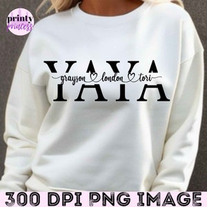 Yaya SVG, PNG, Split Yaya Frame Svg, Mother's Day Svg, Mom Cut File ...