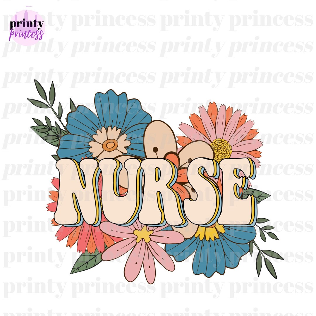 Nurse PNG - Nursing Sublimation Design - Retro Mom Design - Floral ...