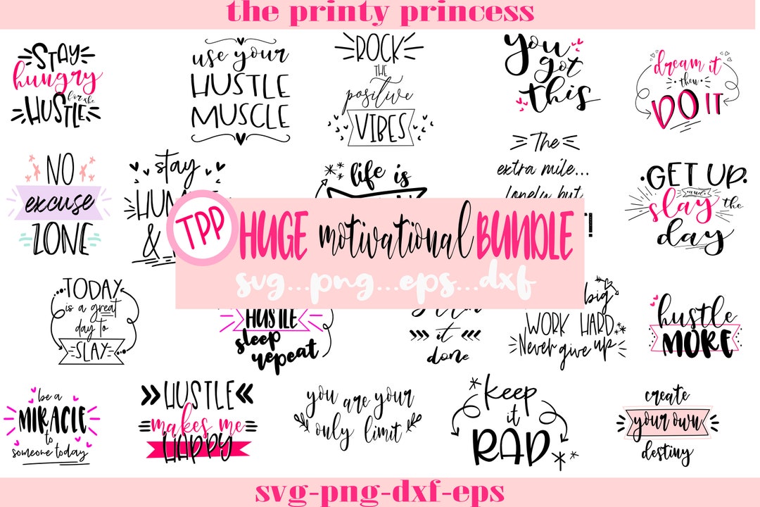 HUGE Motivational Quote Bundle Svg, 20 Designs Quotes Bundle Svg ...