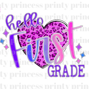 Hello First Grade PNG, Leopard Teacher Png, Retro Sublimation Png ...