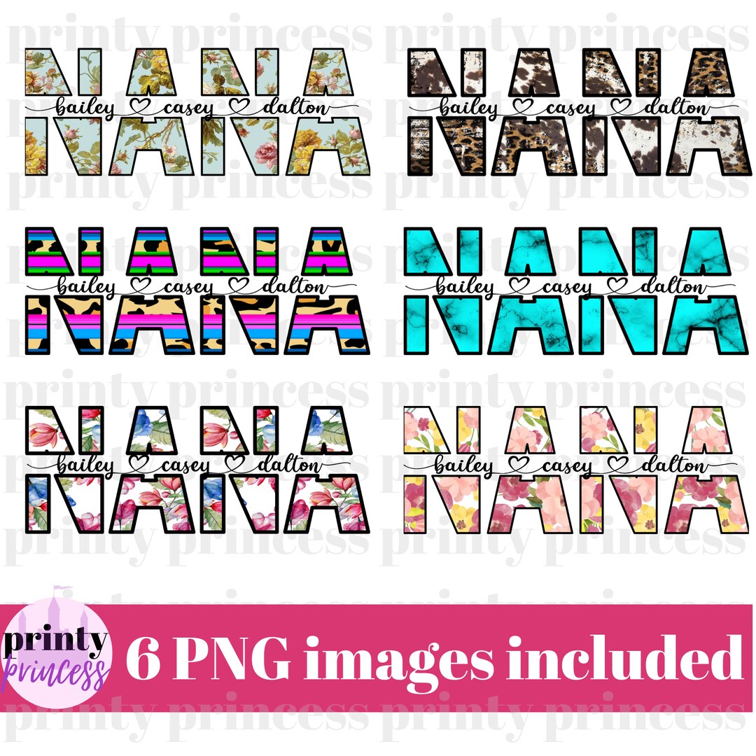 Nana PNG, Split Nana Frame Png, Mother's Day Png Bundle, Mom ...