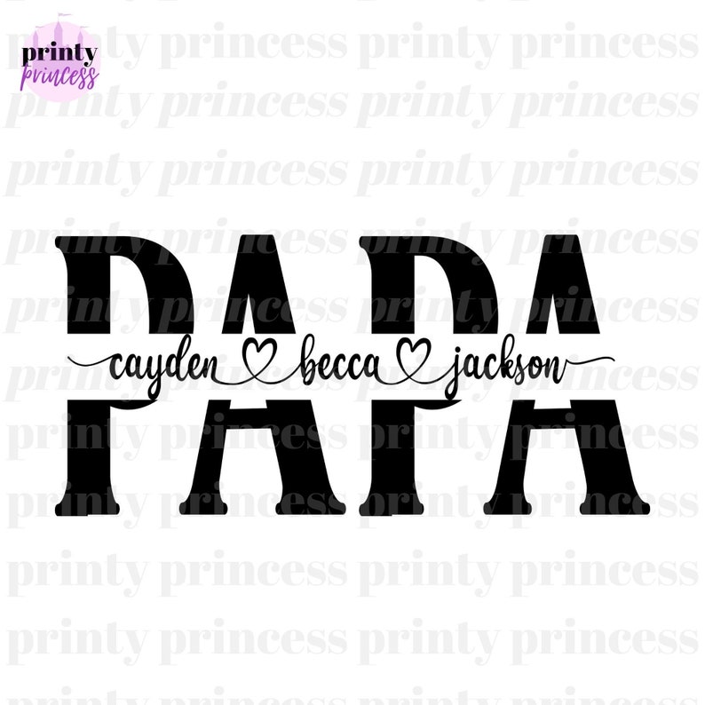Papa SVG, Dad Svg, Father's Day Svg, Papa Split Name Frame Svg, Dad Png ...