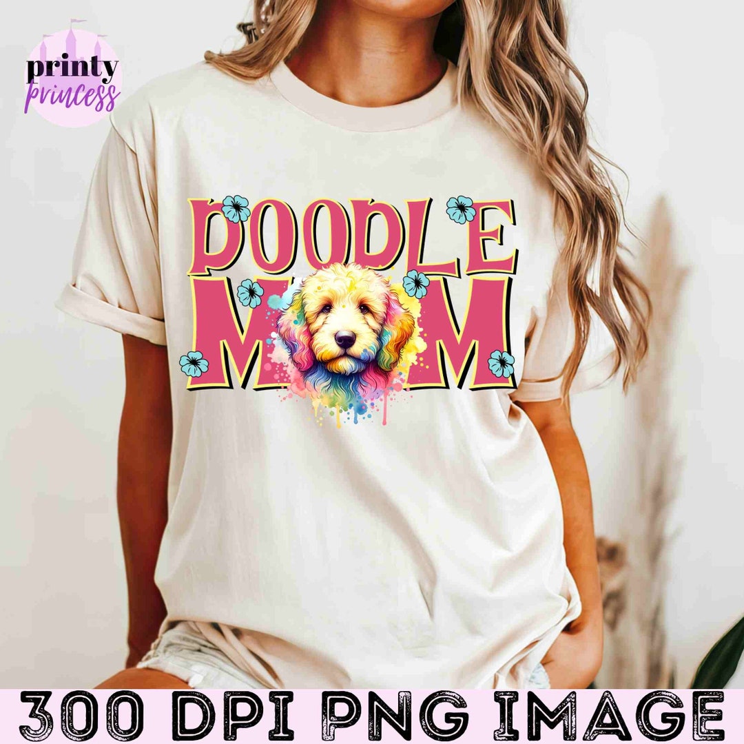 Doodle Mom PNG, Goldendoodle PNG, Retro Dog, Doodle Mama, Dog Lover ...