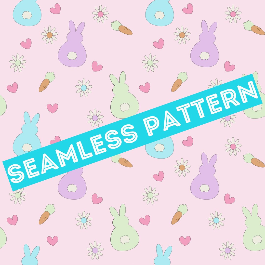 Easter Bunny Seamless Pattern PNG, Kids Bute Paper Repeating Patterns ...
