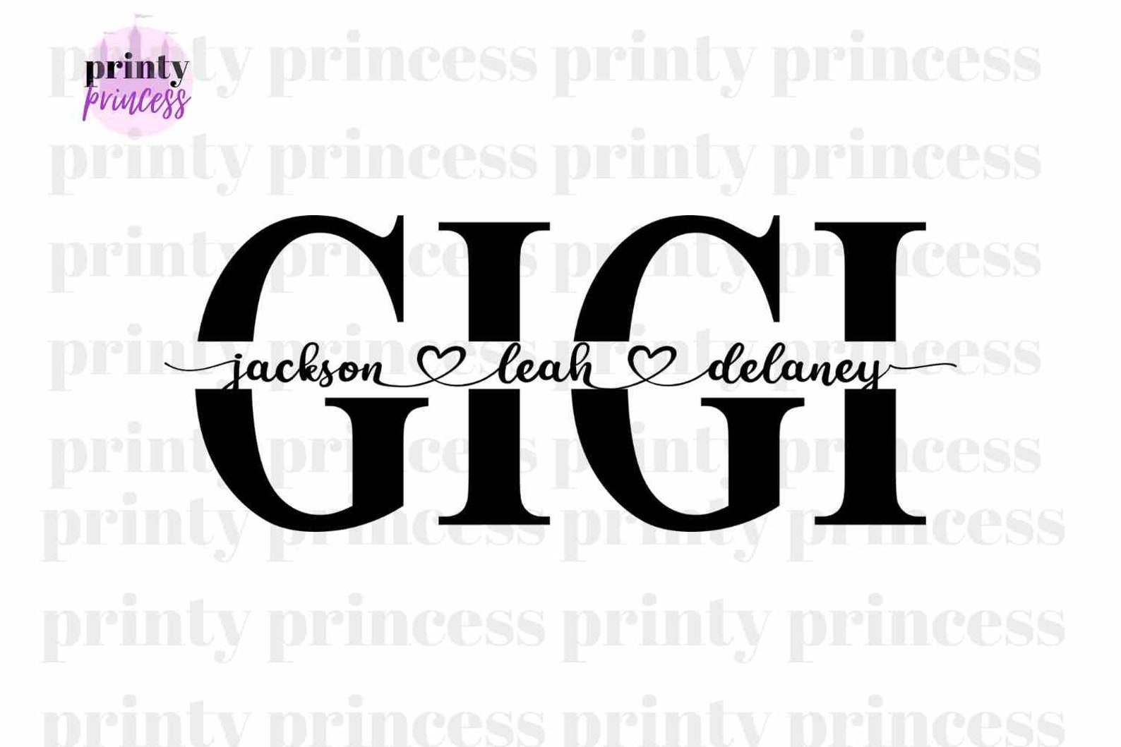 Gigi SVG, PNG, PDF Split Gigi Frame Svg, Mother's Day Svg, Mom Cut File ...