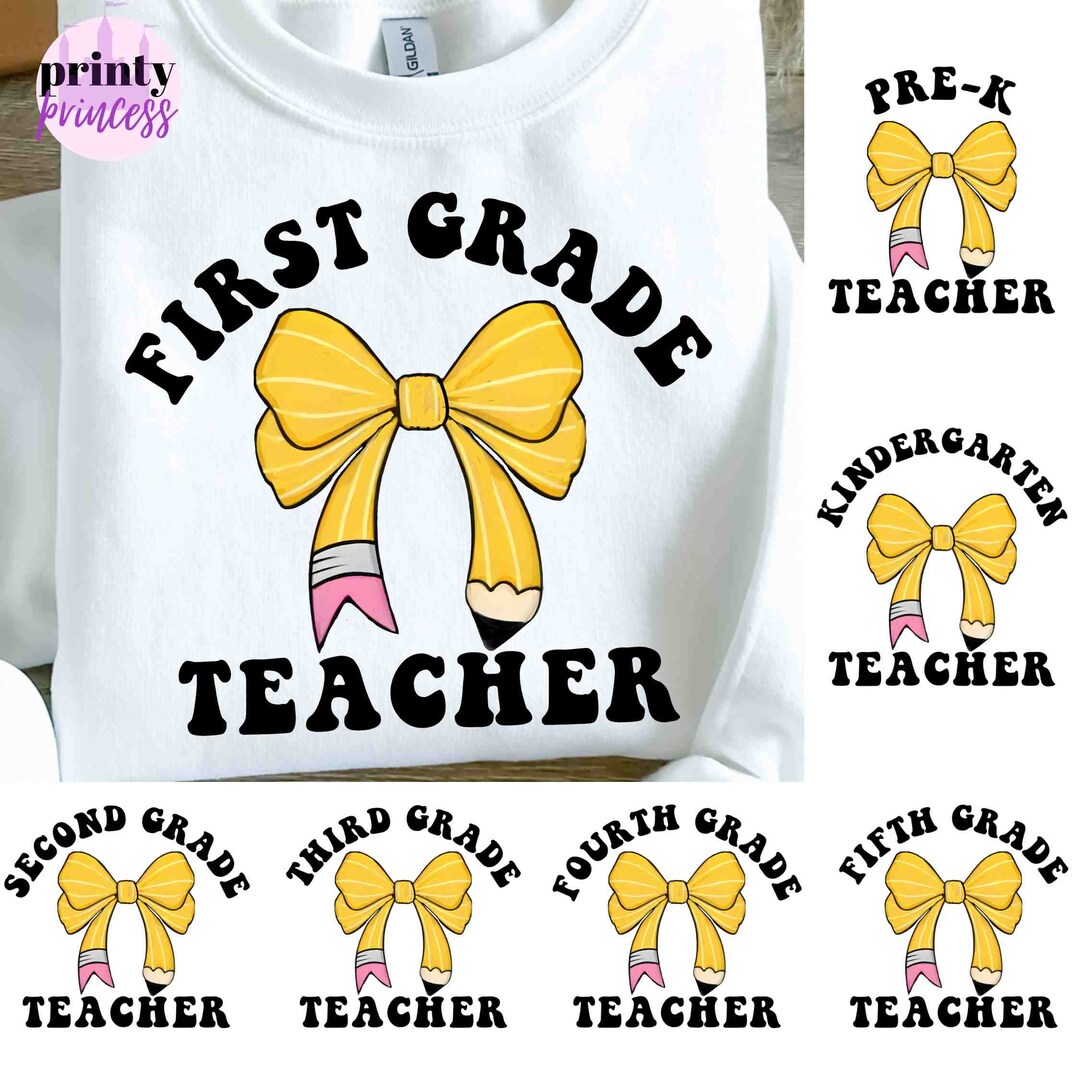 Teacher Coquette Pencil Bundle Png, School Grade Shirts,coquette Pencil ...