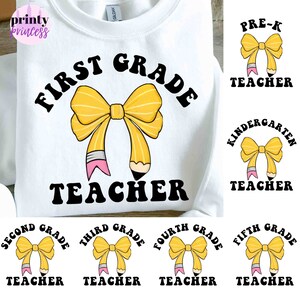Teacher Coquette Pencil Bundle Png, School Grade Shirts,coquette Pencil ...
