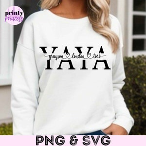 Yaya SVG, PNG, Split Yaya Frame Svg, Mother's Day Svg, Mom Cut File ...