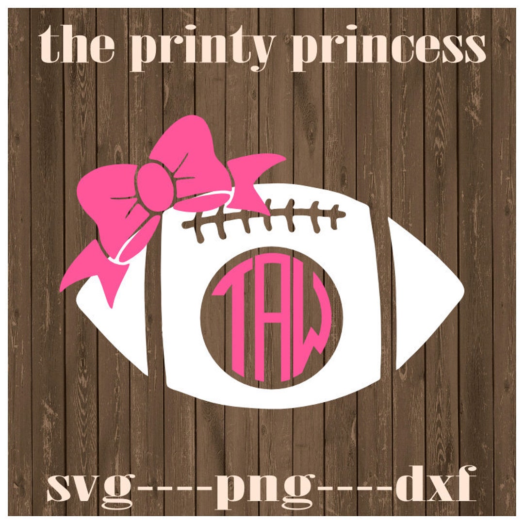 Football Monogram Svg, Football Bow Digital Svg, Png, Dxf, Cut File ...