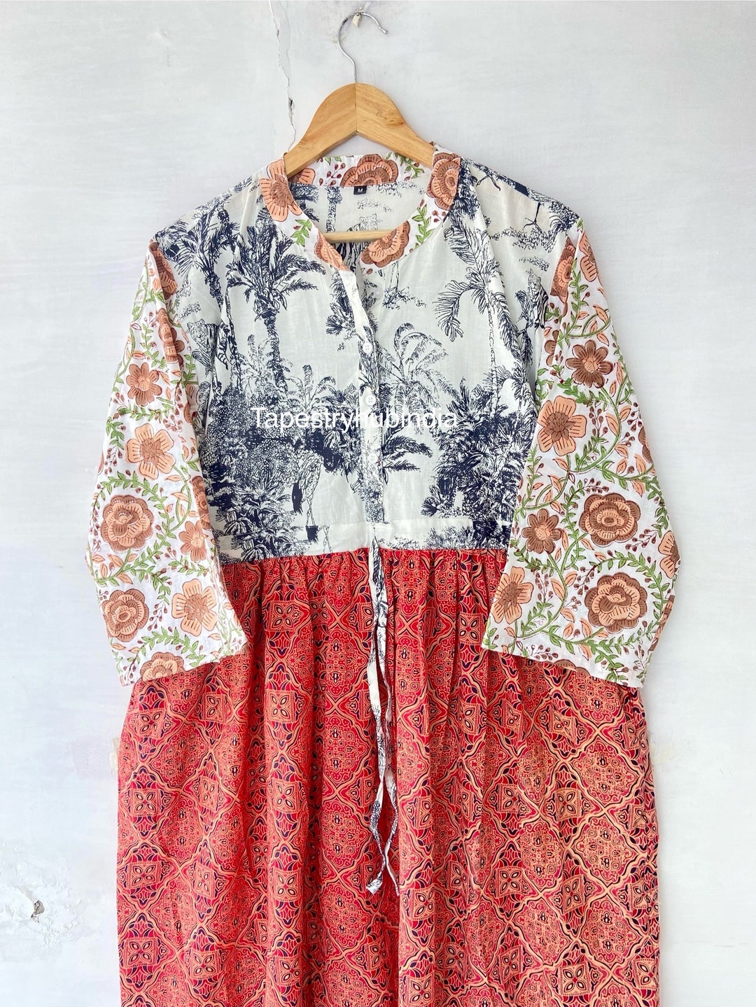 New Patchwork Print Cotton Dress, Boho and Hiipi Dress, Gown and Maxi ...