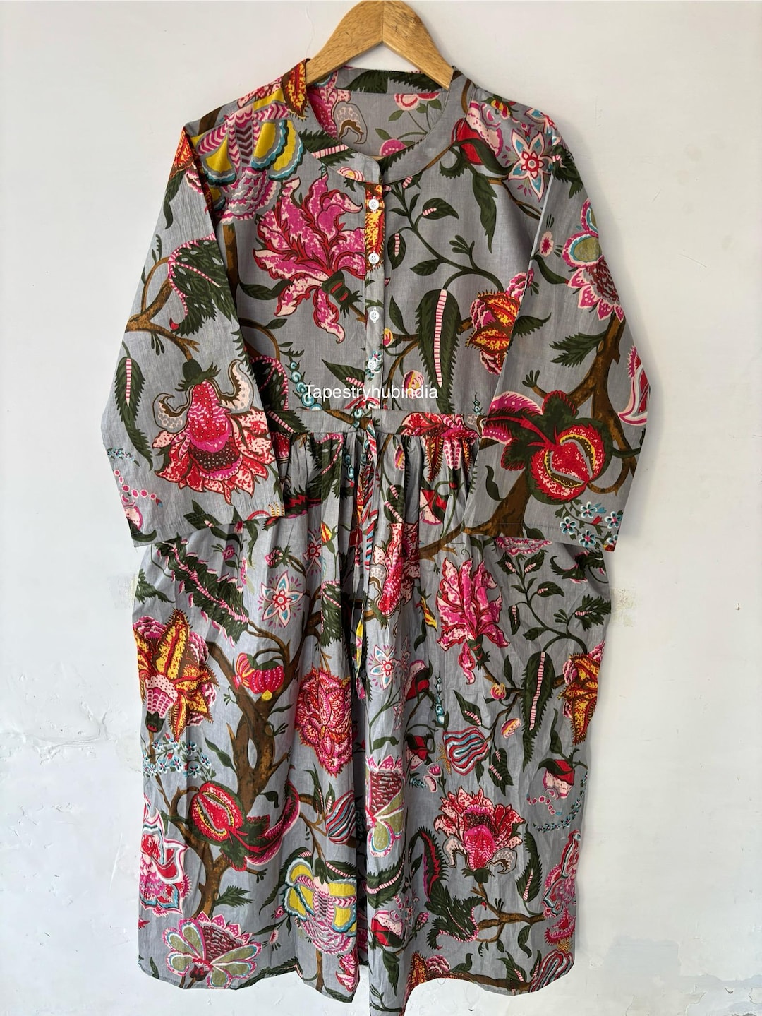 Hand Print Dress, Hand Block Cotton Dress, Indian Print Dress, Cotton ...