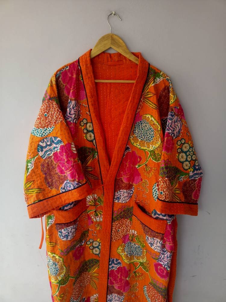 Cotton Kimono Robes for Women Indian Dressing Gown Unisex | Etsy