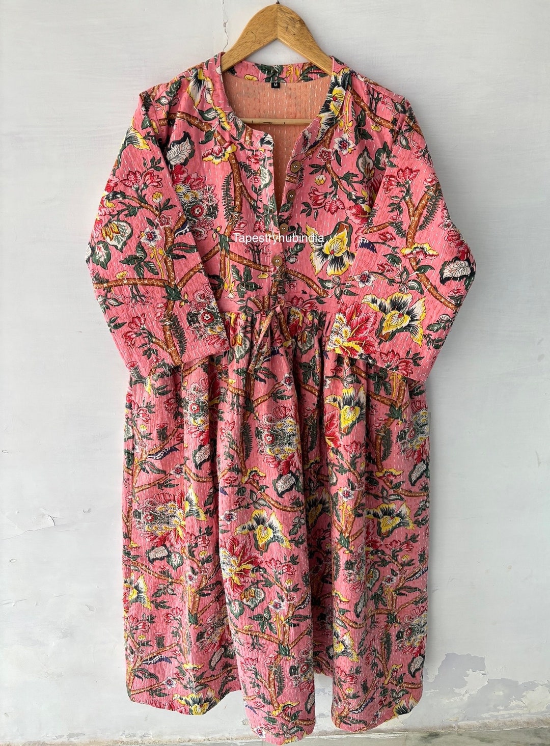 Handmade Cotton Dress, Kantha Cotton Dress, Winter Dresses, Handblock ...