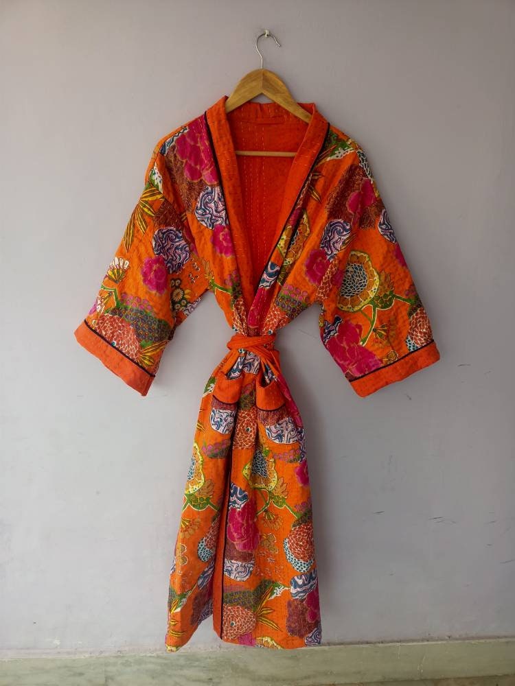 Cotton Kimono Robes for Women Indian Dressing Gown Unisex | Etsy