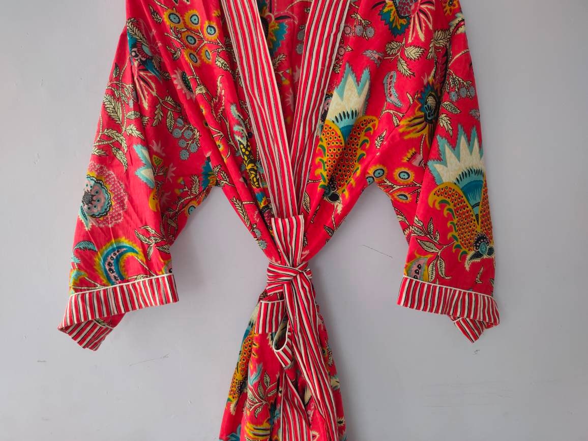 NEW COLLECTION!! Beautiful Indian Hand Block Printed Cotton Kimono Bath ...