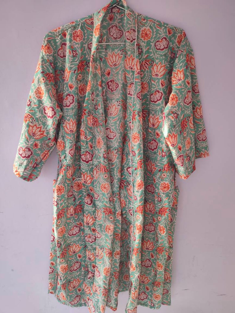 Cotton Kimono Robes for Women Indian Dressing Gown Unisex | Etsy