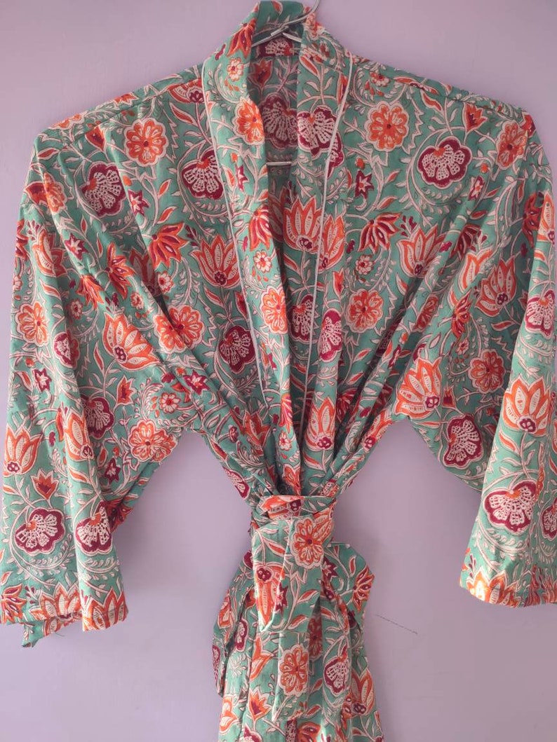 Cotton Kimono Robes for Women Indian Dressing Gown Unisex - Etsy