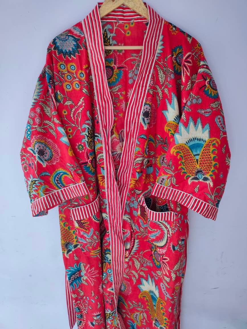 NEW COLLECTION!! Beautiful Indian Hand Block Printed Cotton Kimono Bath ...
