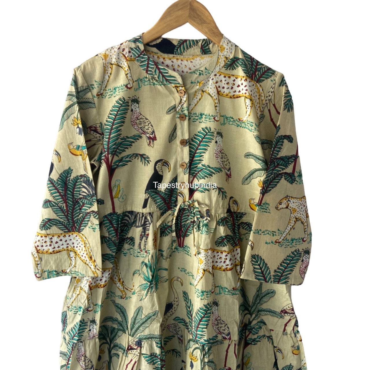 Hand Print Dress,handblock Cotton Dress,indian Print Dress,cotton Block ...