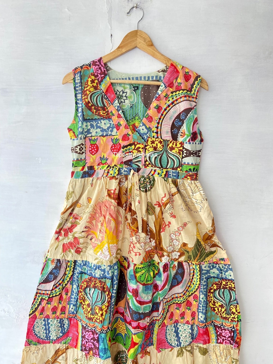 New Sleeveless Cotton Patchwork Dress , Summer Wear Dress, Woman Clothing , Clothing Style ...