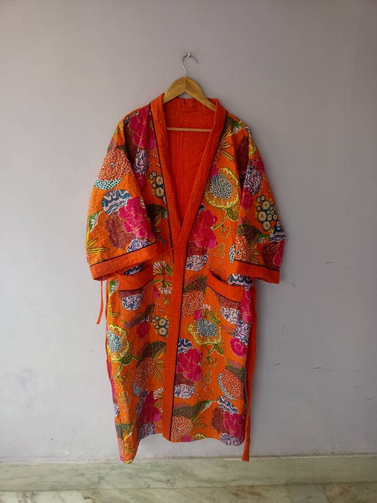 Cotton Kimono Robes for Women Indian Dressing Gown Unisex | Etsy