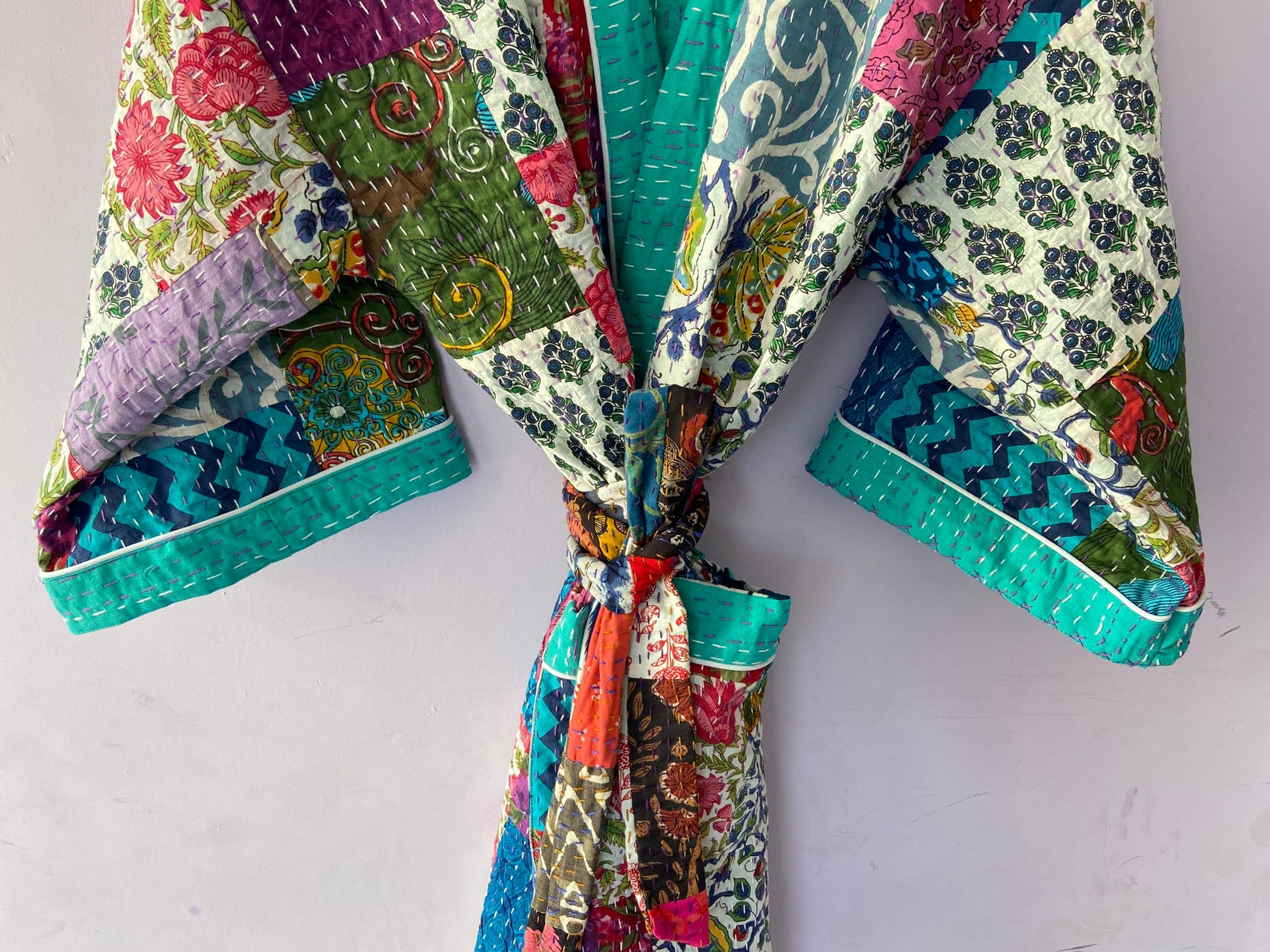 One of A Kind Kantha Coat, Vintage Long Kantha Jacket, House Coat Gift ...