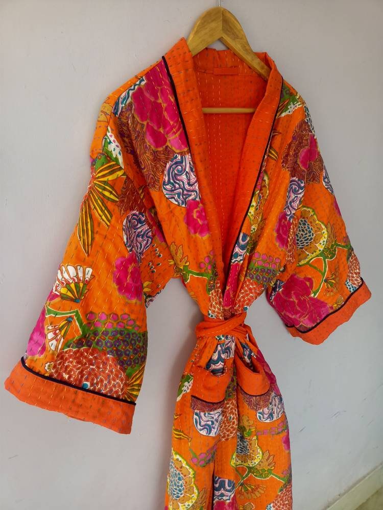 Cotton Kimono Robes for Women Indian Dressing Gown Unisex | Etsy