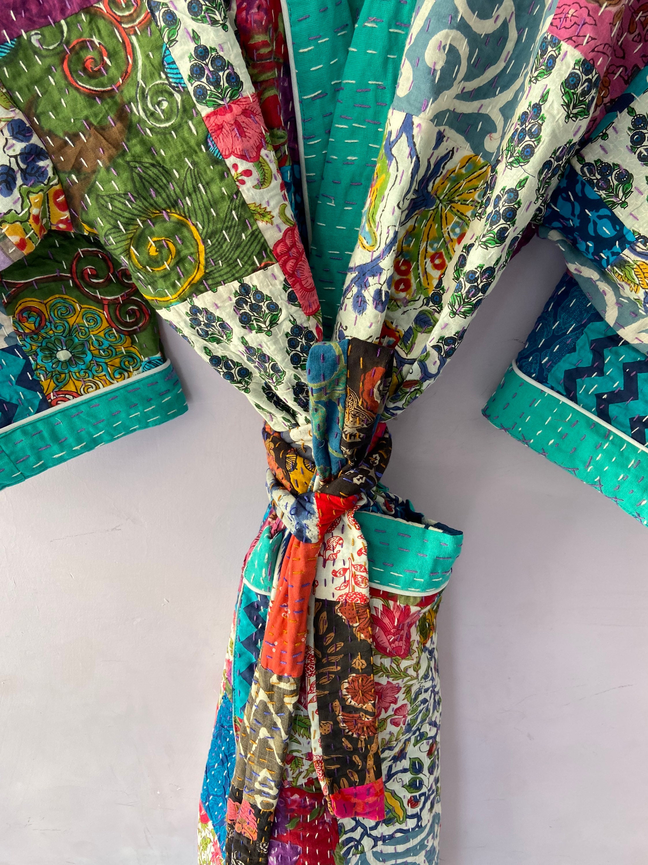 One of A Kind Kantha Coat, Vintage Long Kantha Jacket, House Coat Gift ...