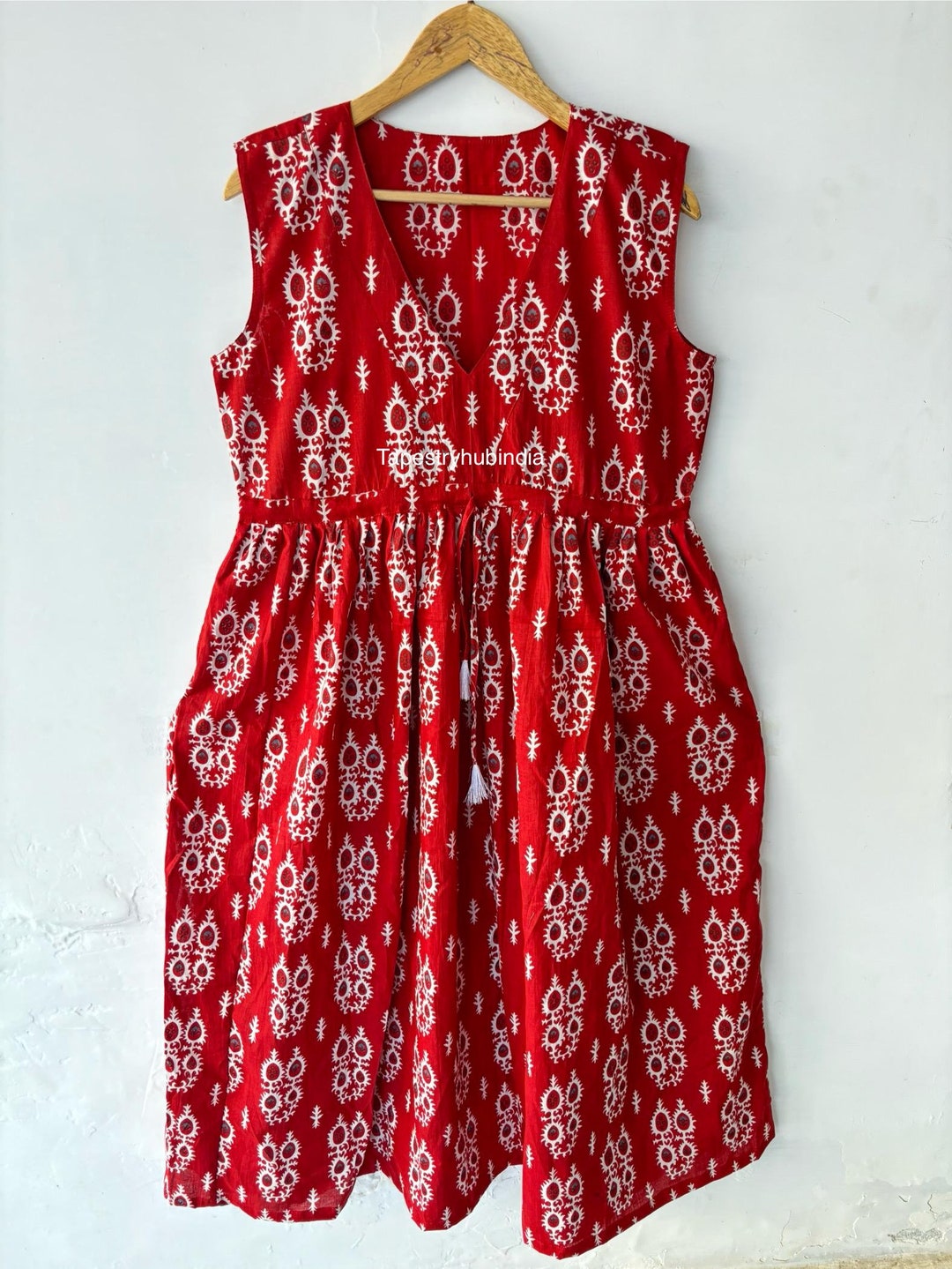 Block Print Dress, Indian Cotton Dress, Work, Cotton Dress, Hand Block ...