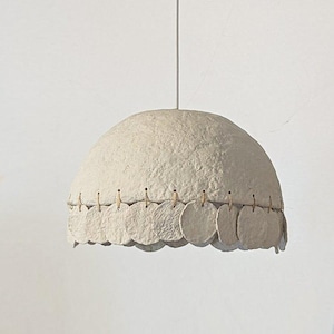 Handmade Ceiling Lamp Made of Paper Mache – White, Ø 27 Cm - Etsy
