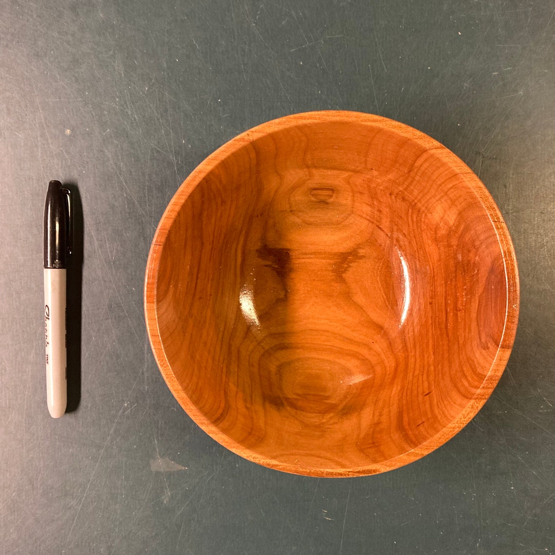 7" Bowl, Black Cherry Wood, Mohawk Lacquer. 5 Coats, Food Safe, 2 1/4 ...